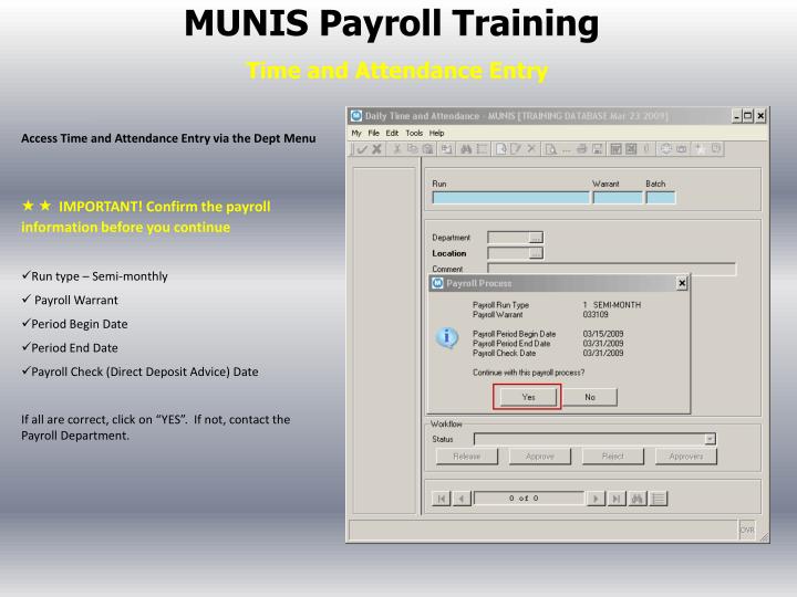 PPT - MUNIS Payroll Training PowerPoint Presentation - ID:2955730