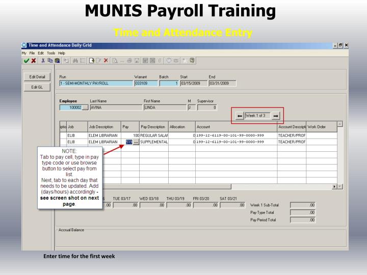 PPT - MUNIS Payroll Training PowerPoint Presentation - ID:2955730