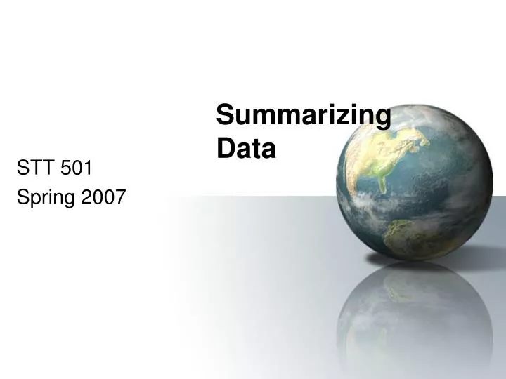 PPT - Summarizing Data PowerPoint Presentation, free download - ID:2956030