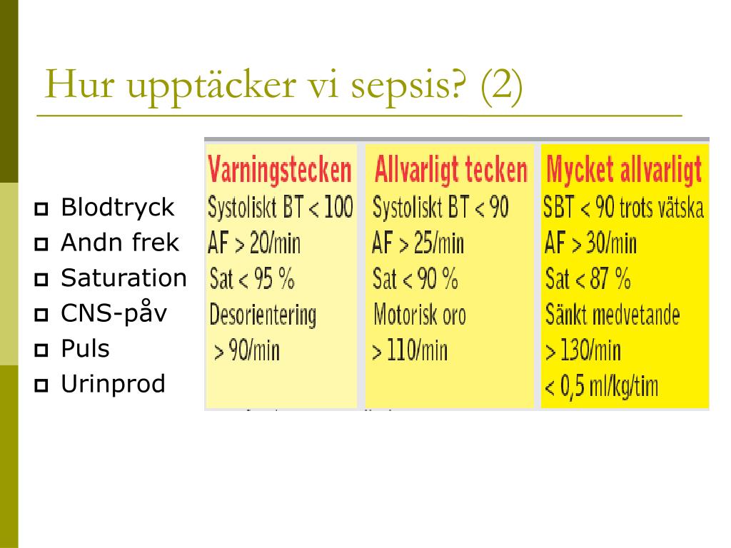 PPT - Samhällsförvärvad sepsis, svår sepsis och septisk chock ...