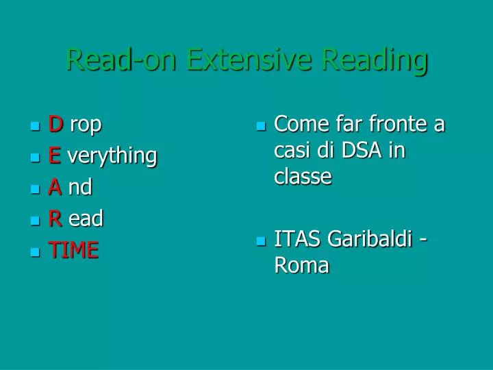 PPT - Read-on Extensive Reading PowerPoint Presentation, free download ...