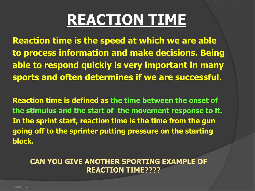 PPT AS Level Sport And Physical Education Reaction Response Times PPT AS Level Sport And Physical Education Reaction Response Times
