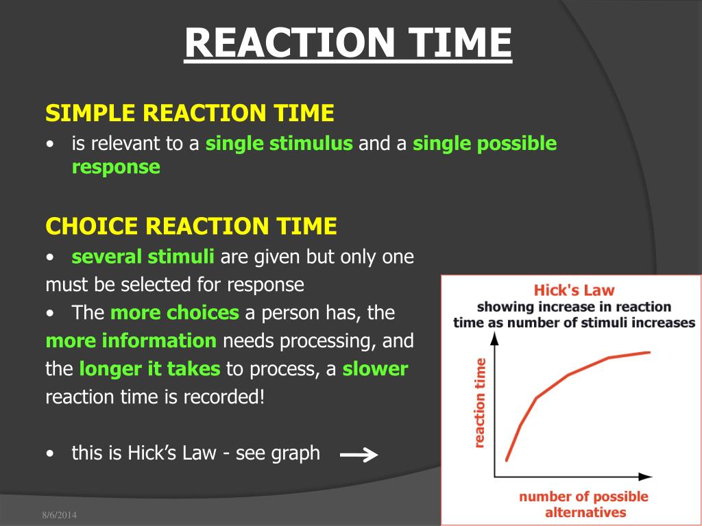PPT AS Level Sport And Physical Education Reaction Response Times