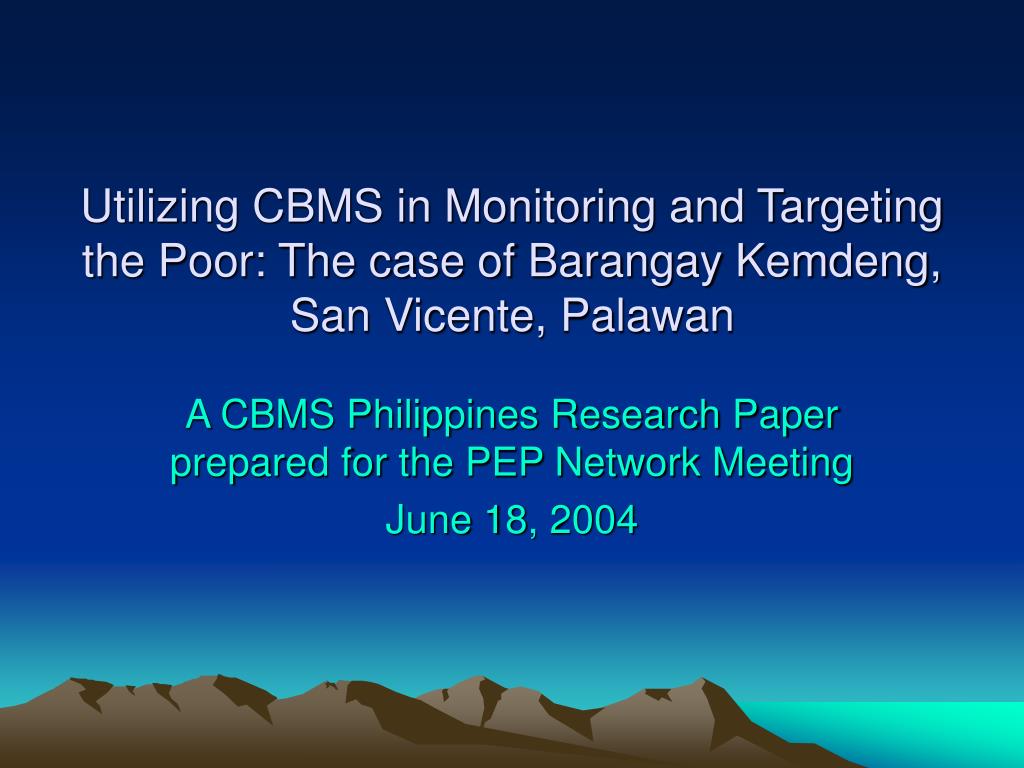 PPT - A CBMS Philippines Research Paper prepared for the PEP Network ...