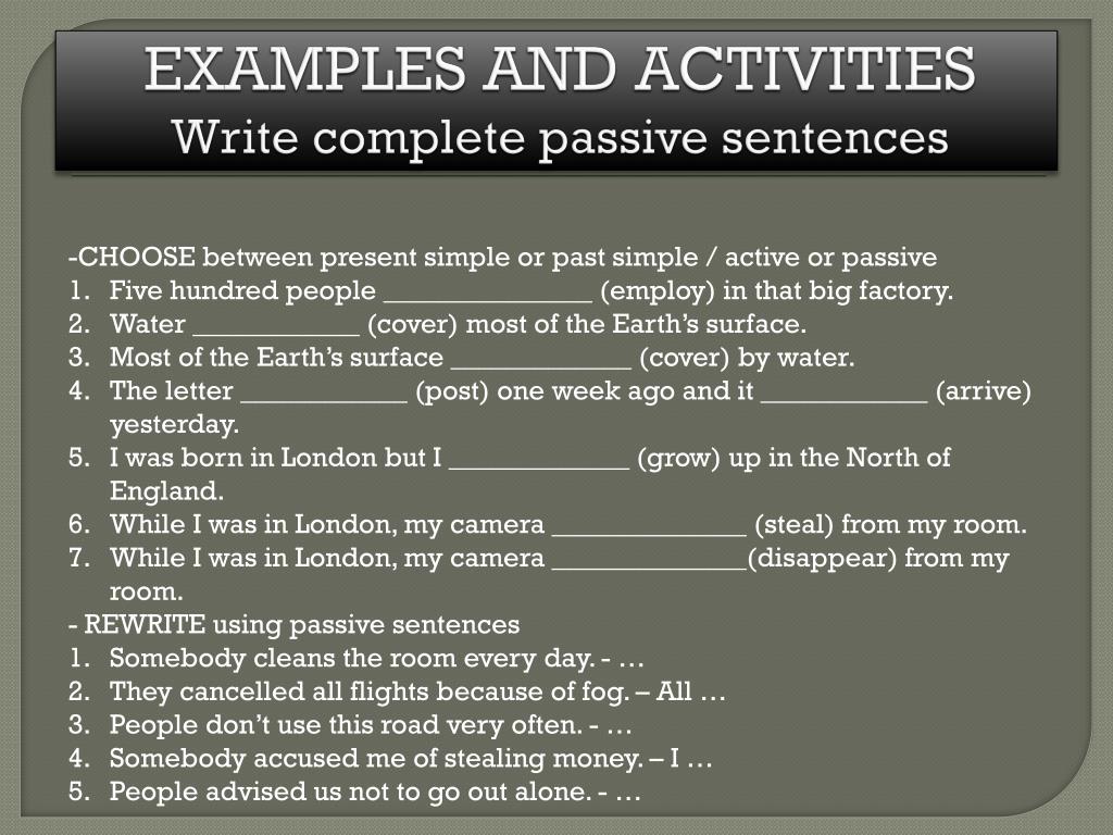PPT - PASSIVE VOICE ( Present & Past Tenses) PowerPoint Presentation ...