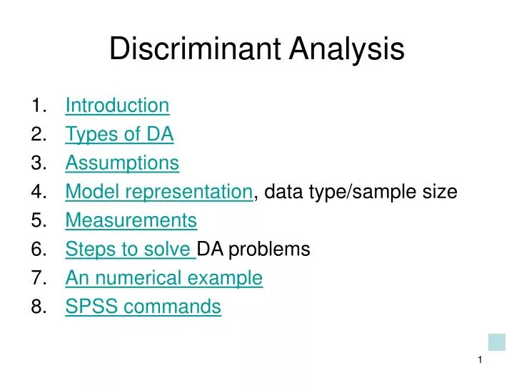 PPT - Discriminant Analysis PowerPoint Presentation, free download - ID ...