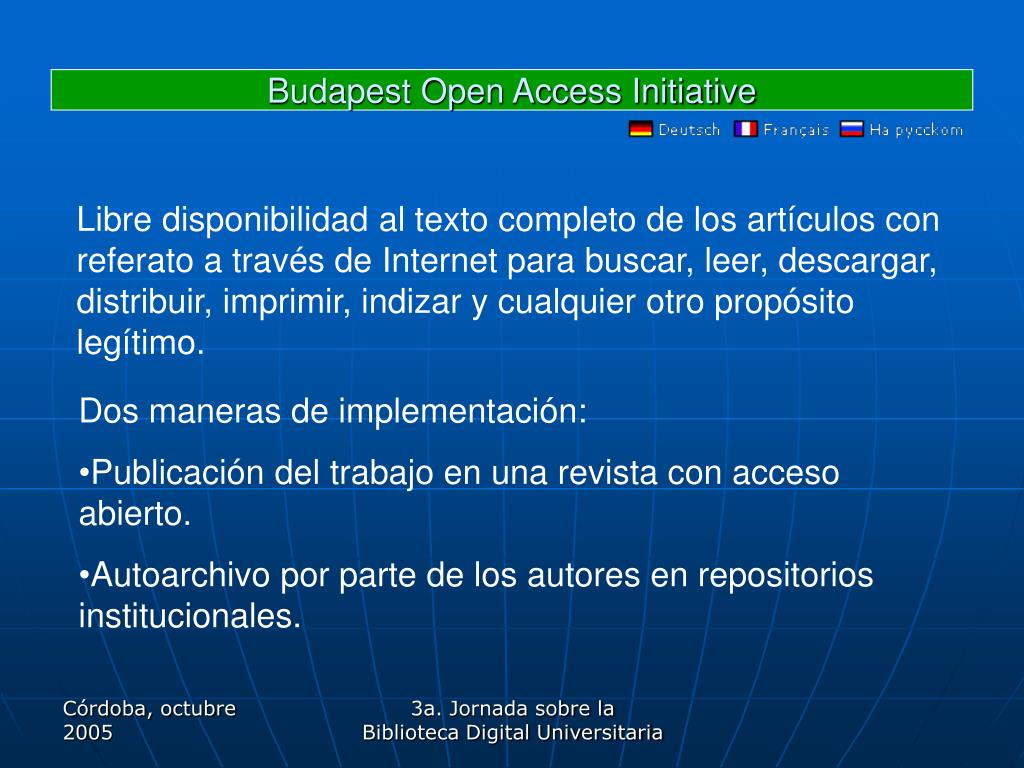 PPT - El movimiento de acceso abierto y los repositorios ...