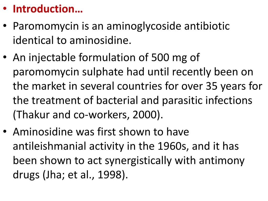 PPT - Pharmacokinetics of Paromomycin (Aminosidine) in Healthy ...