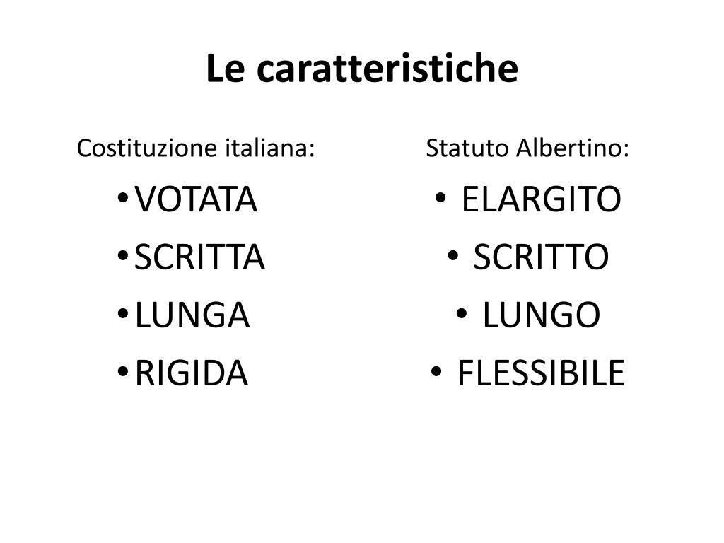 PPT - La Costituzione italiana e lo Statuto Albertino PowerPoint ...