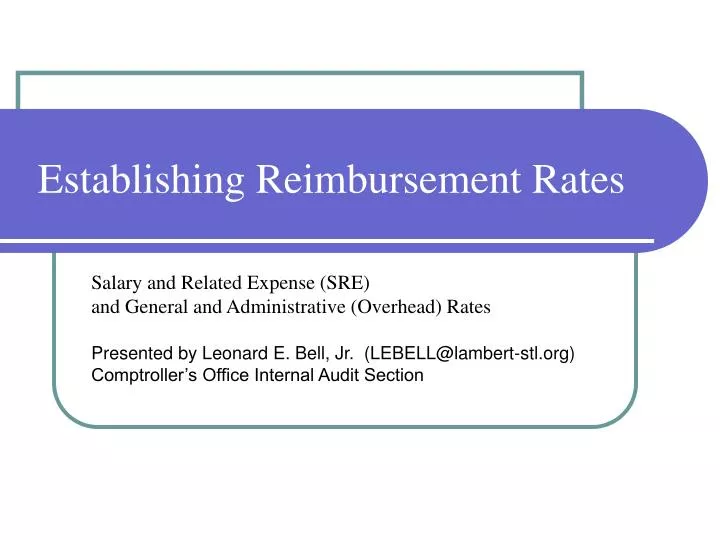 PPT - Establishing Reimbursement Rates PowerPoint Presentation, free ...