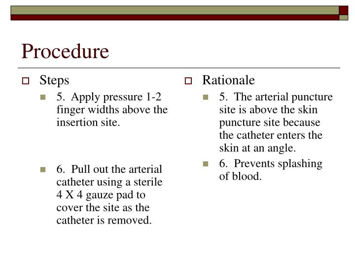 PPT - Arterial Line Removal PowerPoint Presentation - ID:2958854