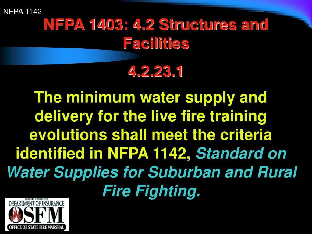 PPT - STANDARD ON WATER SUPPLIES FOR SUBURBAN AND RURAL FIRE FIGHTING ...