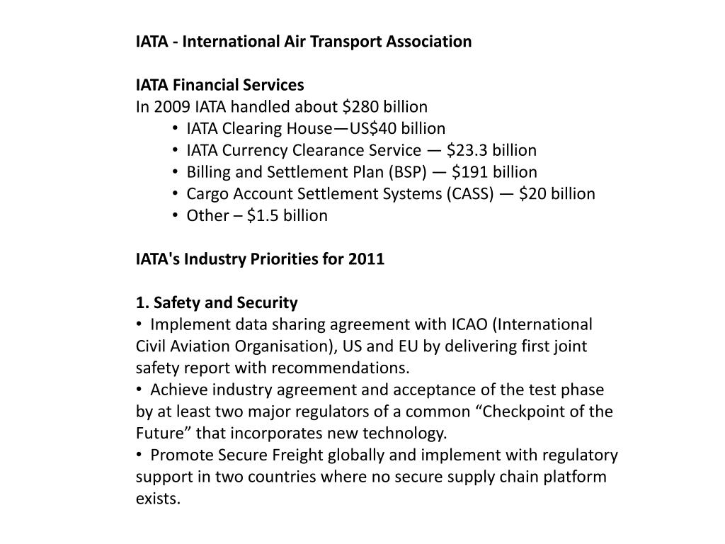 PPT - IATA - International Air Transport Association PowerPoint ...