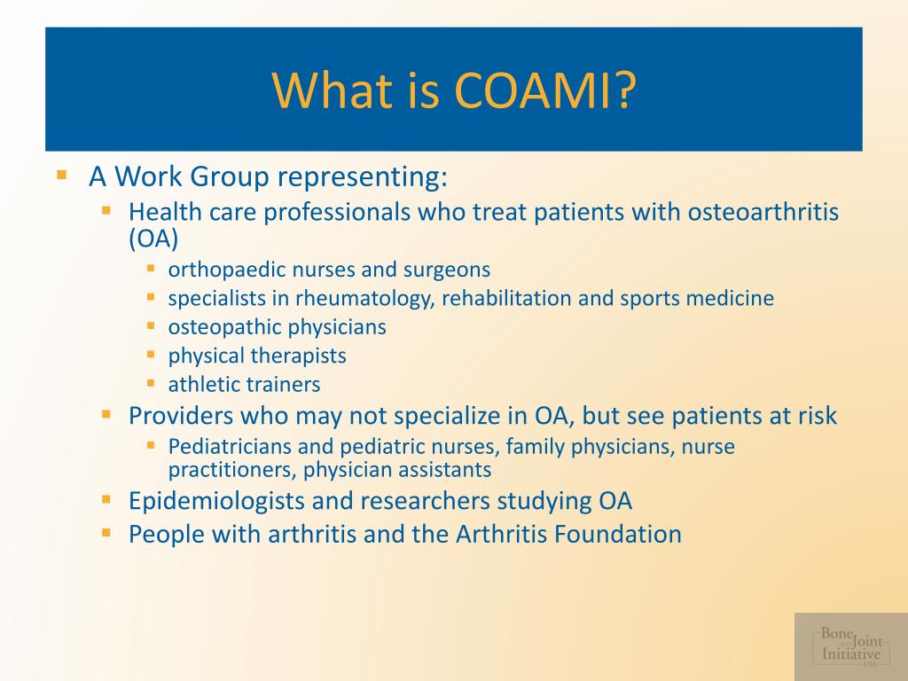 PPT - A New Vision for Chronic Osteoarthritis Management PowerPoint ...