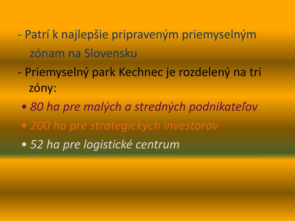 PPT - Charakteristika vybraného priemyselného parku KECHNEC PowerPoint ...
