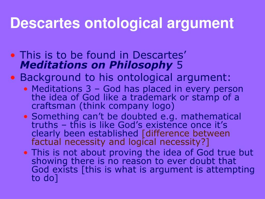 Ppt The Ontological Argument For The Existence Of God Powerpoint