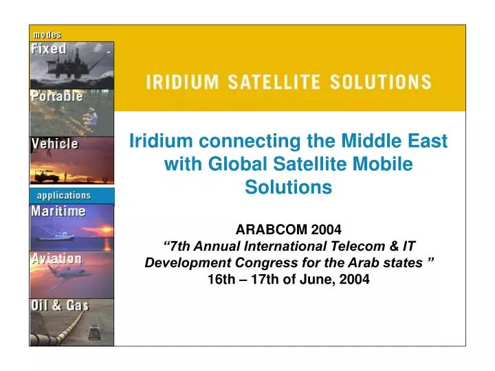 PPT - Stay Connected with Iridium...... PowerPoint Presentation, free download - ID:2961664