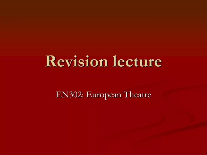 PPT - Revision lecture PowerPoint Presentation, free download - ID:2962150