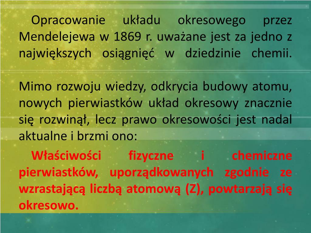 PPT - Mendelejew- twórca układu okresowego pierwiastków PowerPoint ...