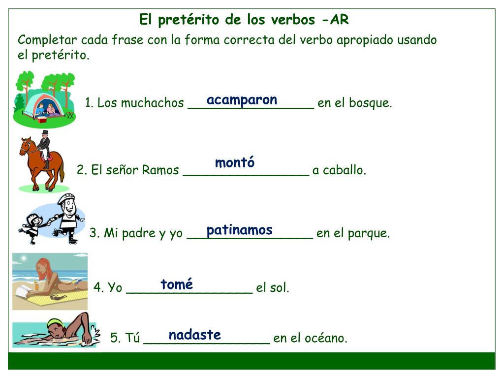 PPT - Las vacaciones y el pretérito en -AR PowerPoint Presentation ...