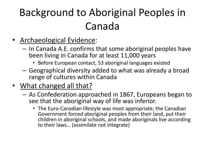 PPT - Background to Aboriginal Peoples in Canada PowerPoint ...