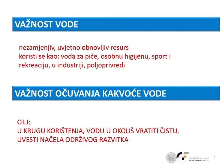 PPT - VAŽNOST VODE PowerPoint Presentation, free download - ID:2964193