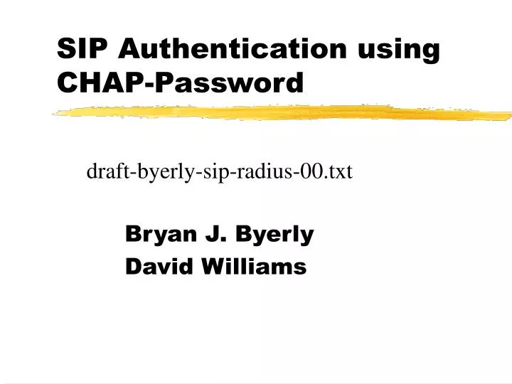 PPT - SIP Authentication using CHAP-Password PowerPoint Presentation ...