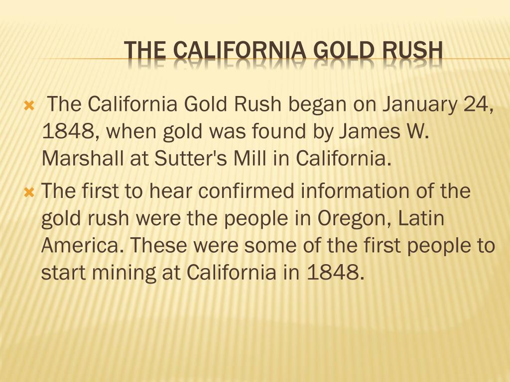 PPT - The California Gold Rush 1848-1855 PowerPoint Presentation, free ...
