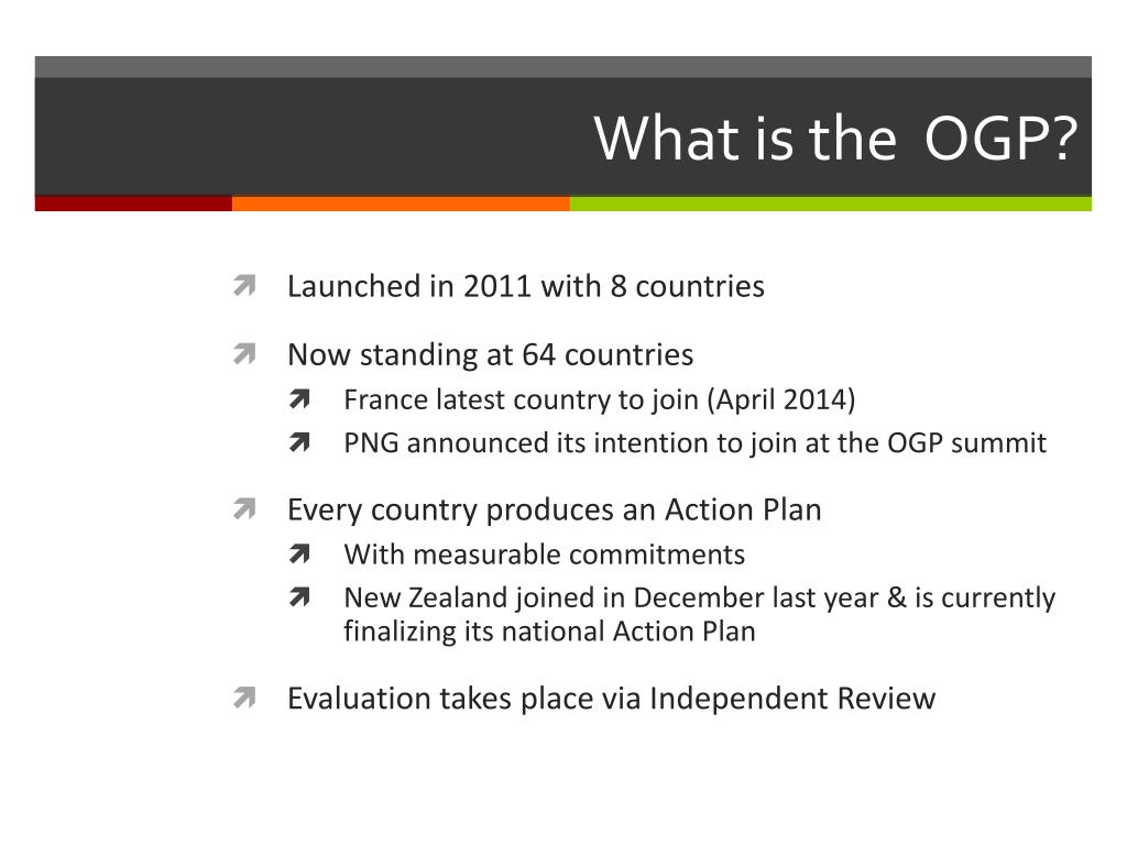 PPT - New Zealand’s membership of OGP PowerPoint Presentation, free ...