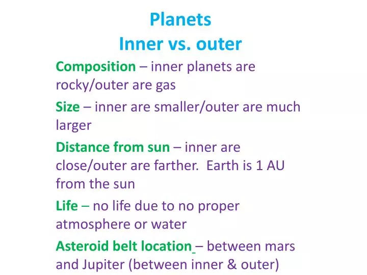 PPT - Planets Inner vs. outer PowerPoint Presentation, free download ...