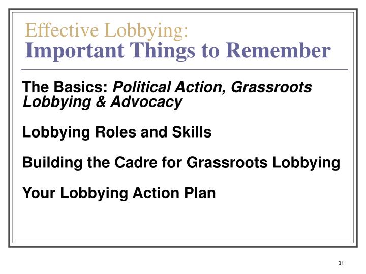 PPT - Effective Lobbying PowerPoint Presentation - ID:2967274