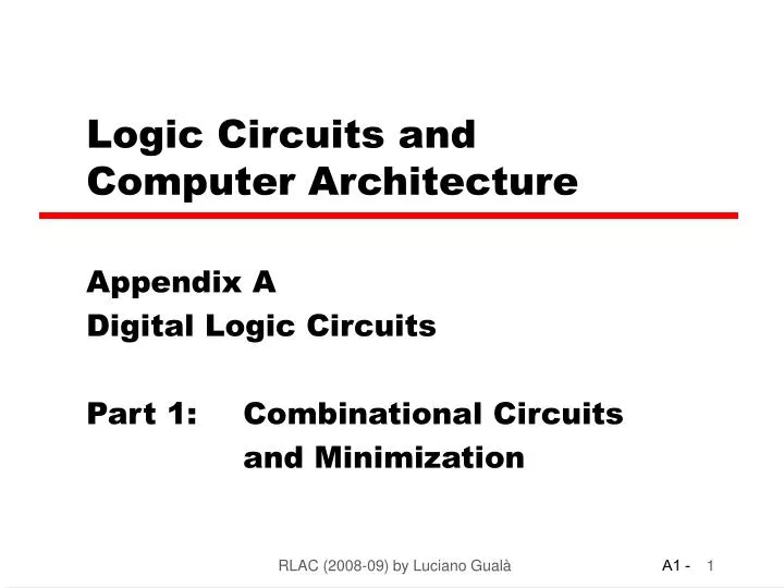 PPT - Logic Circuits and Computer Architecture PowerPoint Presentation ...
