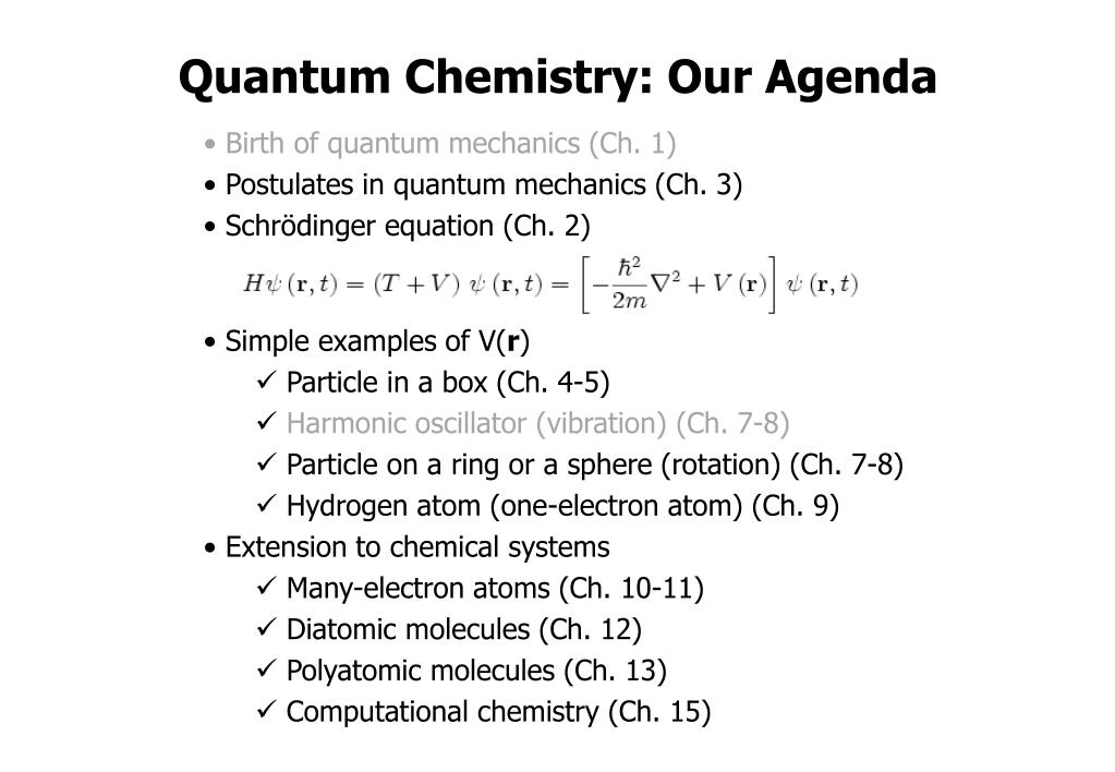 PPT - Quantum Chemistry: Our Agenda PowerPoint Presentation, free ...