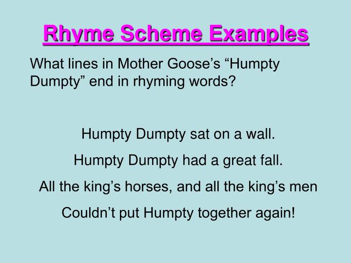 PPT - Rhyme Scheme PowerPoint Presentation - ID:2969009