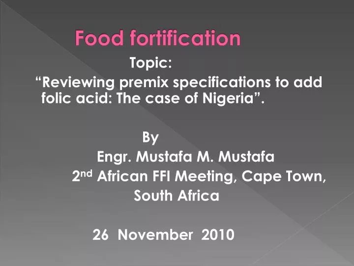 PPT - Food fortification PowerPoint Presentation, free download - ID ...