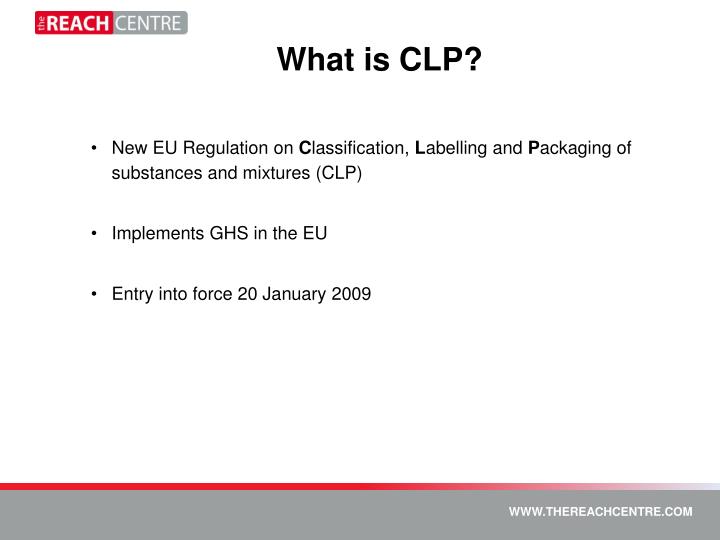 PPT - INTRODUCTION TO CLP: CLASSIFICATION, LABELLING AND PACKAGING ...