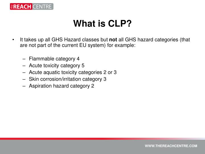 PPT - INTRODUCTION TO CLP: CLASSIFICATION, LABELLING AND PACKAGING ...