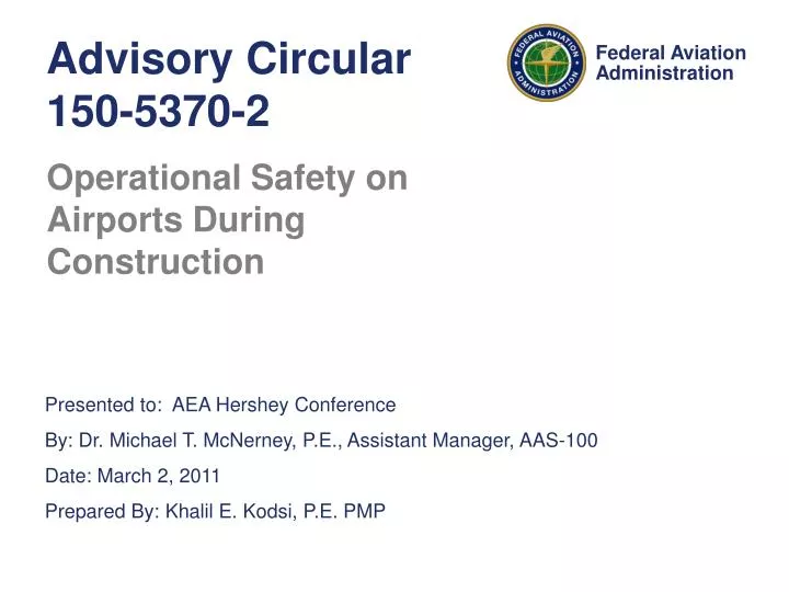 PPT - Advisory Circular 150-5370-2 PowerPoint Presentation, free ...