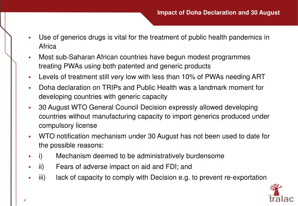 PPT - TRIPs and Public Health: Addressing the Needs of Sub-Saharan ...
