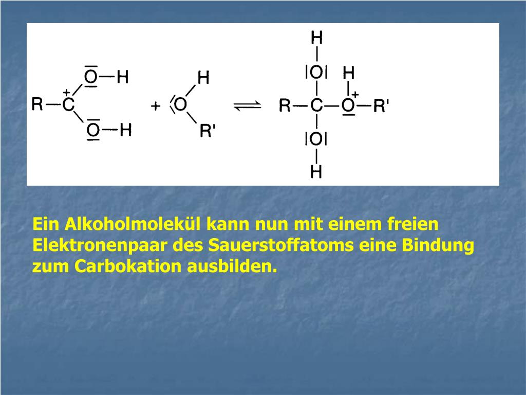PPT - Mechanismus der Veresterung durch saure Katalyse PowerPoint ...