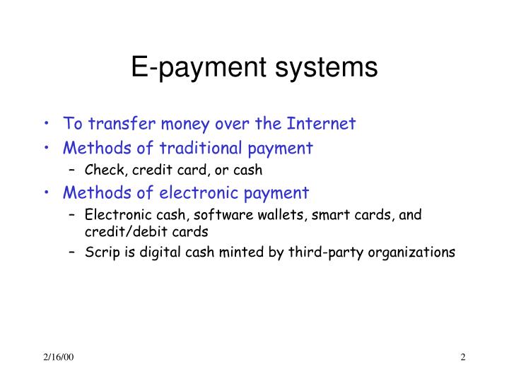 PPT - E-commerce Systems Electronic Payment Systems PowerPoint ...
