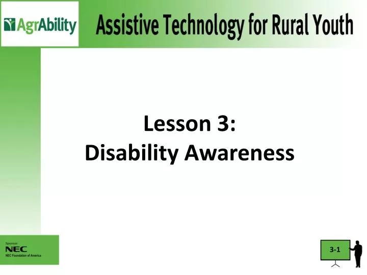 PPT - Lesson 3: Disability Awareness PowerPoint Presentation, free ...