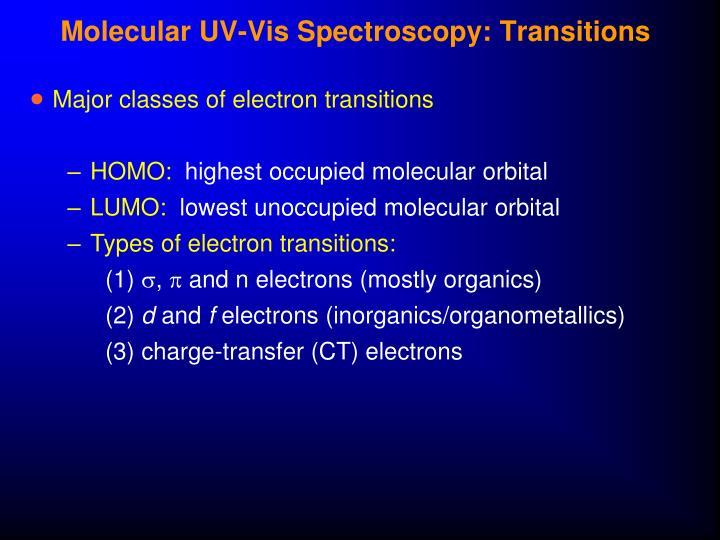 PPT - Molecular UV-Visible Spectroscopy PowerPoint Presentation - ID ...