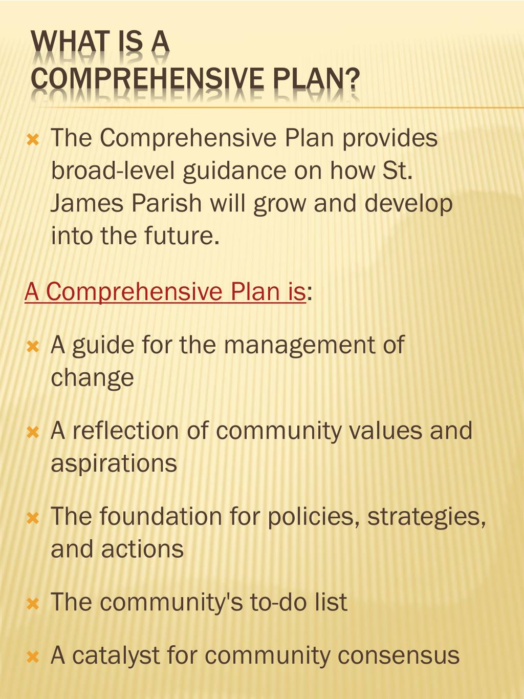 PPT - St. James Parish Comprehensive Plan Steering Committee Meeting ...
