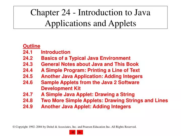 PPT - Chapter 24 - Introduction to Java Applications and Applets ...