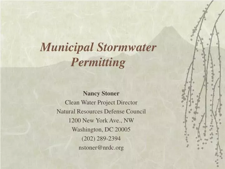 PPT - Municipal Stormwater Permitting PowerPoint Presentation, free ...