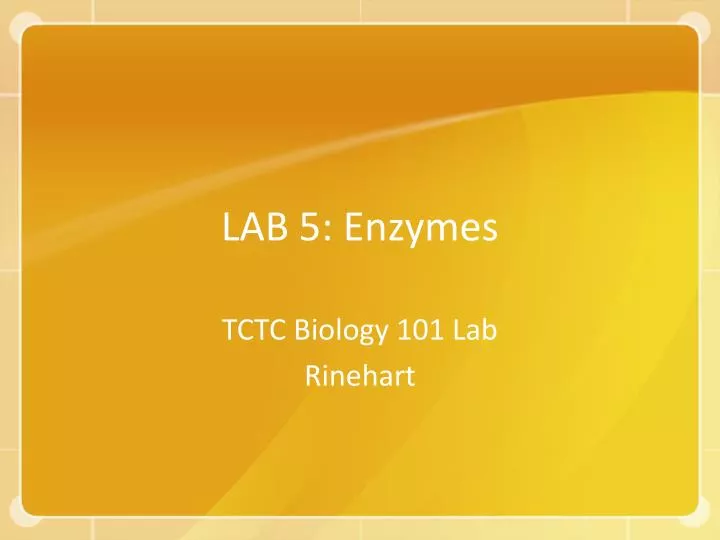 PPT - LAB 5: Enzymes PowerPoint Presentation, free download - ID:2973175