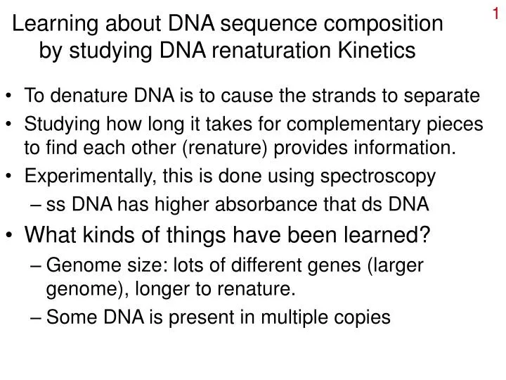 PPT - Learning about DNA sequence composition by studying DNA ...