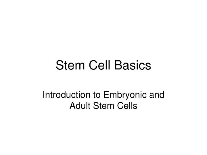 PPT - Stem Cell Basics PowerPoint Presentation, free download - ID:2973339