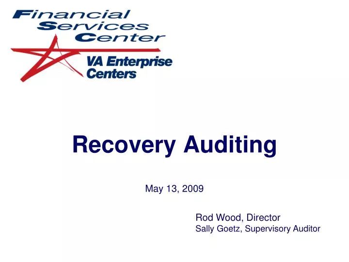 PPT - Recovery Auditing PowerPoint Presentation, free download - ID:2974470